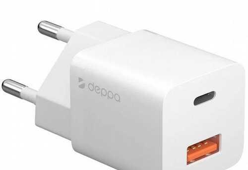 Сетевая зарядка Deppa USB A + USB-C, PD 3,0, QC 3