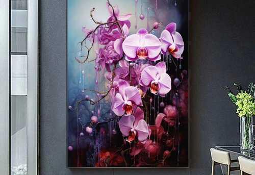 Картины с цветами орхидея в декор цветы на холсте