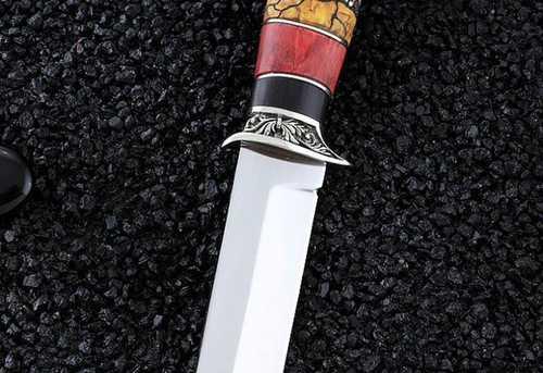 Нож Вождь elmax комбинированная мельхиор черный гр
