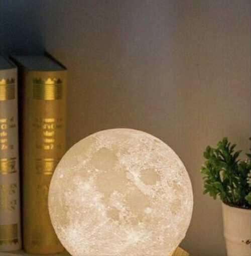 Светильник Лампа Луна - 3D moon lamp, 15 см с пуль