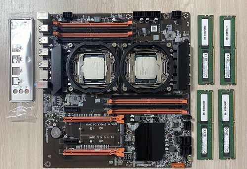 Комплект Xeon 2680v4 x2 / X99 Dual / 32gb ddr4