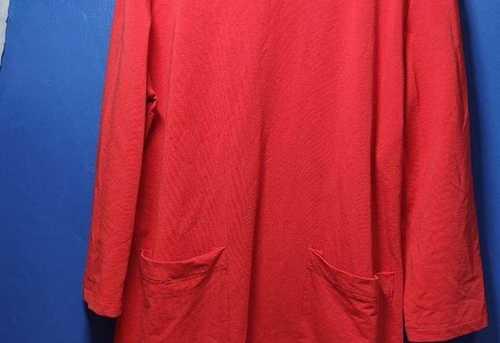 Красное платье для женщины с длинным рукавом