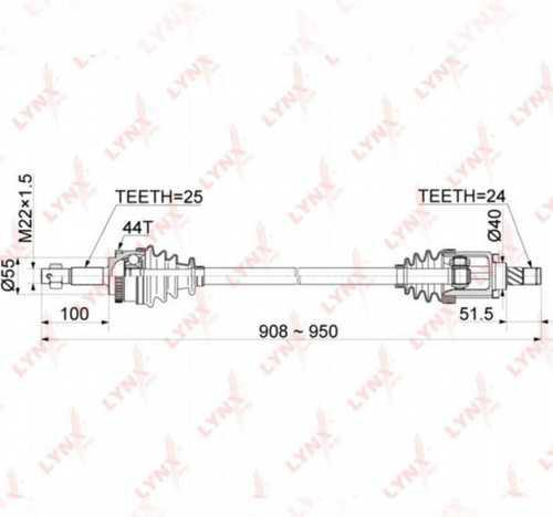 Привод nissan Almera (N16) колеса переднего правый lynx