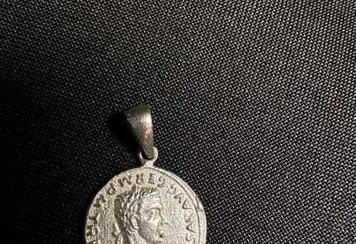 Монетка кулон серебрянный 925 пробы