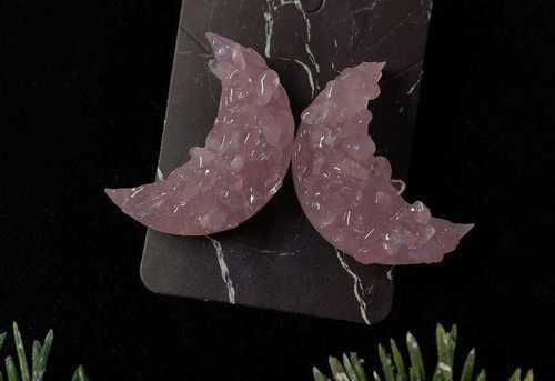 Серьги из эпоксидной смолы и натуральных камней