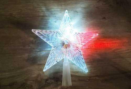 LED звезда на елку. светится. без проводов. Новая