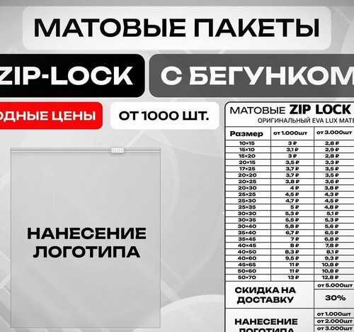 Зип пакеты с бегунком и слайдером оптом