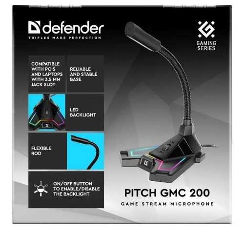 Микрофон Defender Pitch GMC 200, черный новый