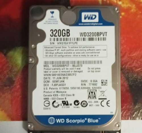 Жёсткий диск 320 gb WD Blue