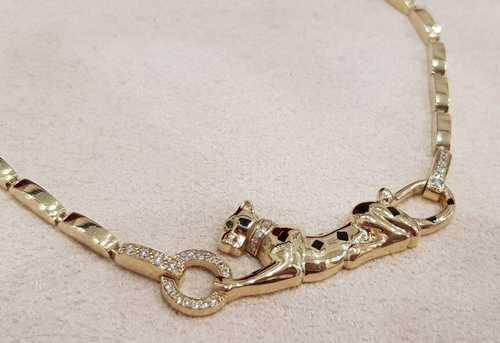 Золотое колье Cartier пантера с бриллиантами