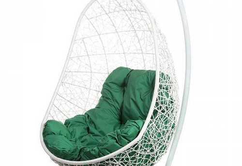 Кресло подвесное "Easy white", зеленая подушка