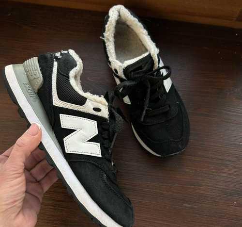 Кроссовки зимние new balance 574 размер 36