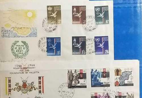 Почтовые марки (25 конвертов с марками Мальты )