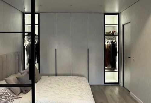 Шкаф гардеробная со стеклянной дверью