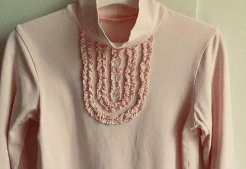 Блузка розовая школьная для девочки 122 р