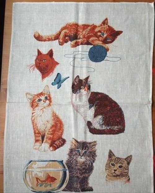 Полотенце с кошками винтажное