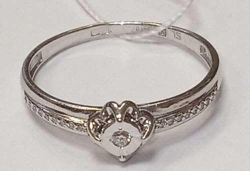 Золотое кольцо с бриллиантами р 17 (17000)