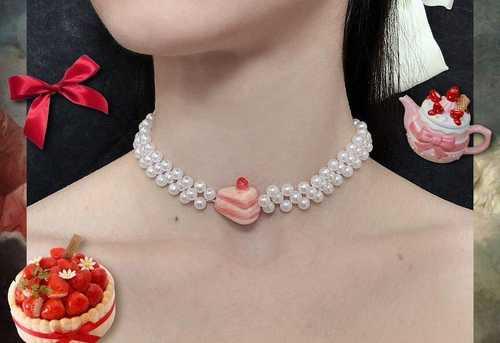 Уникальное ожерелье ручной работы coquette lolita