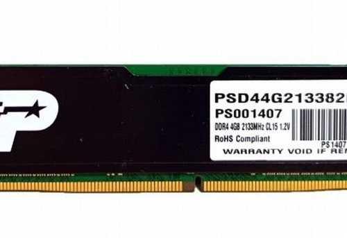 Оперативная память DDR4 4Gb PC4-17000 Patriot PSD