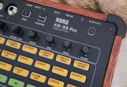 Драм-машина korg KR-55 Pro + футсвитч VOX VFS5