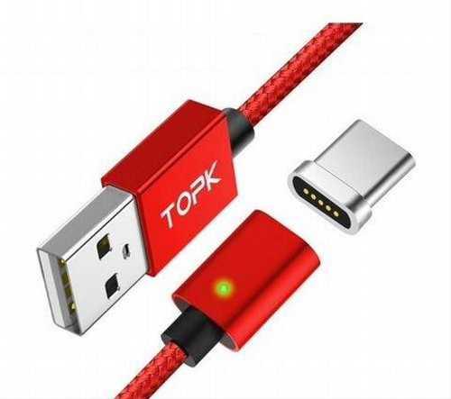 Магнитный светодиодный кабель USB Type-C topk c ма