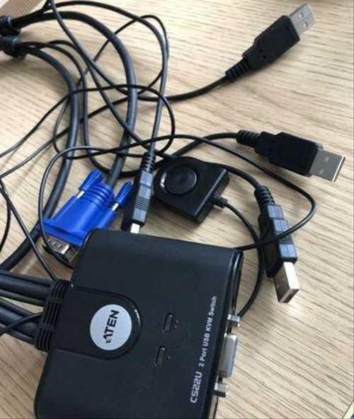 Переключатель aten 2- Port USB KVM Switch