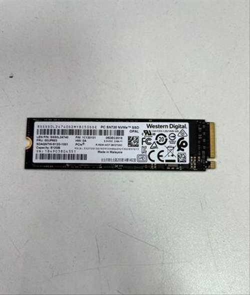 SSD M.2 Nvme 512 gb WD PC SN720 8420ч 3400/2400 мб