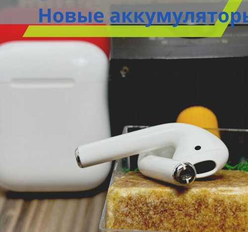 Airpods 1,2 с новыми аккумуляторами в ушах и кейсе