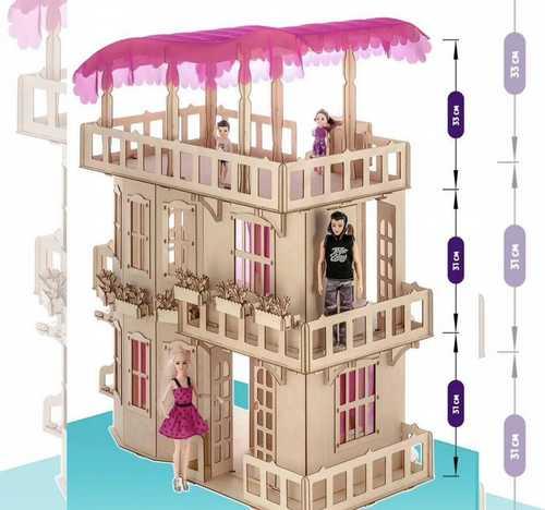 Кукольный домик с комплектом мебели