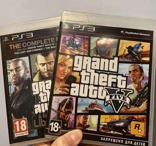 Игры ps3 cd Grand Theft Auto GTA 4 и 5 лицензия