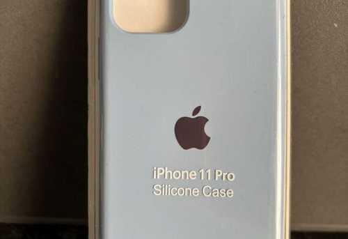 Чехол на iPhone 11 pro силиконовый голубой