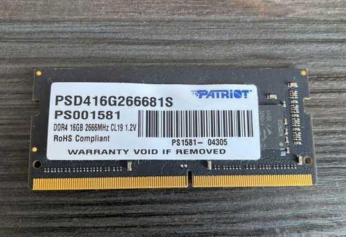 Модуль памяти SO-dimm Patriot 16Gb DDR4