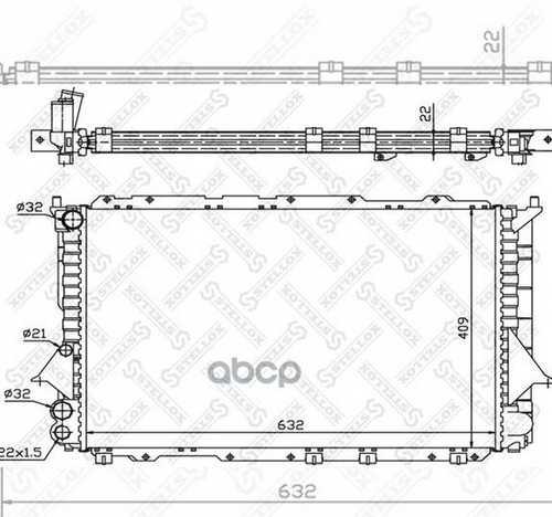 Радиатор системы охлаждения Audi 100/80 1.6-2