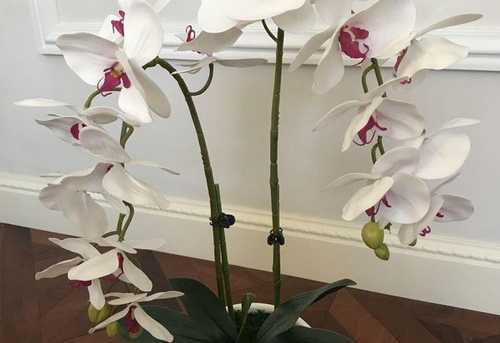 Орхидея (real touch) искусственная в кашпо