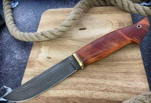 Нож для охоты, рыбалки и туризма из дамаска