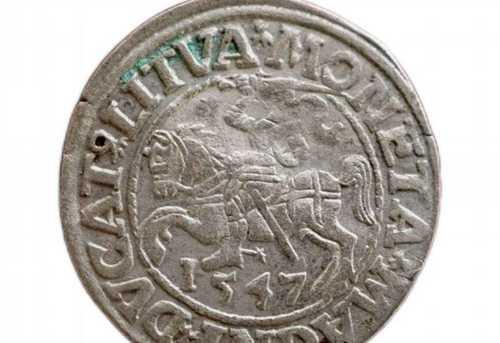 Монета 1/2 гроша (полугрош) 1547. Литва