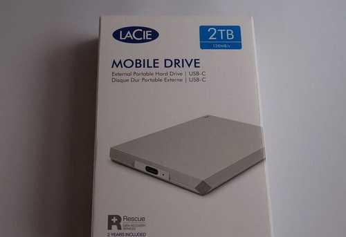 Внешний HDD LaCie Mobile Drive 2Tb, USB-C, Silver