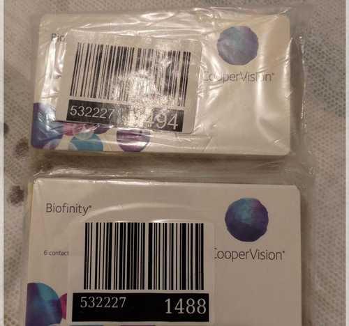 Упаковка Линз biofinity CooperVision 6шт, -1,25