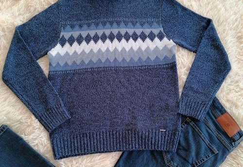 Новый джемпер мужской 48 свитер синий finn-flare