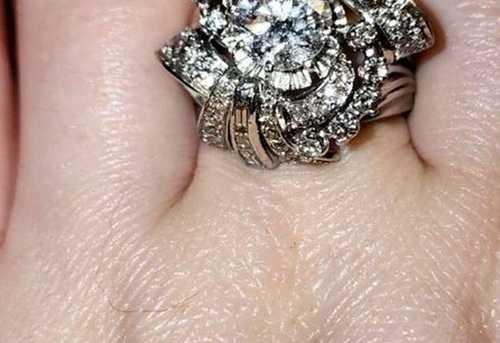 Бриллиантовое кольцо 1.90 карат центральный камень