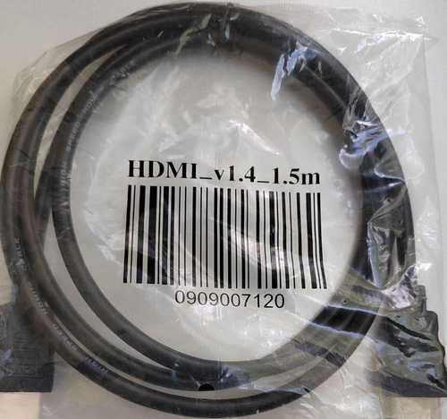 Кабель hdmi, ver 1.4. Длина: 1.5 м