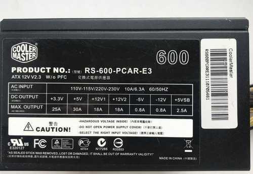 Блок питания Cooler Master 600W model RS-600-pcar