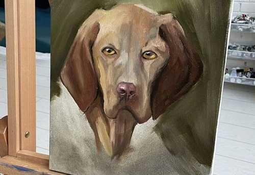 Картина маслом собака