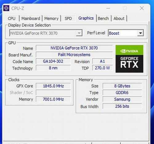 Видеокарта Palit nvidia RTX 3070 gamerock OC