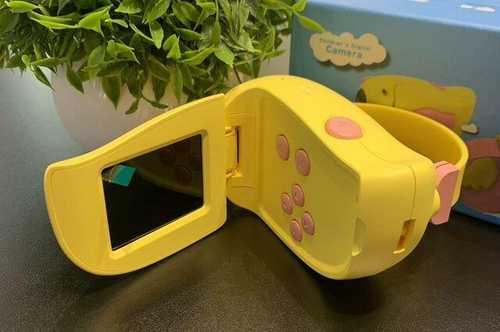 Детский фотоаппарат A100 желтый с розовым