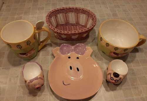 Посуда декоративная Pink pig