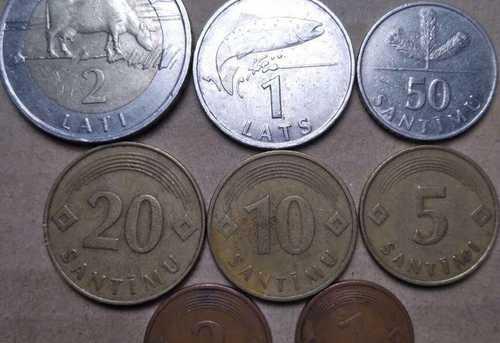 Набор монет Латвии 1992, 1999 г