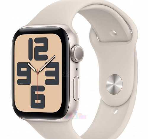 Apple Watch SE (2023) (MRE53) 44 мм Корпус из алюминия «Starlight» Спортивный ремешок M/L