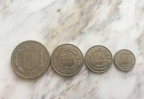 Коллекционные монеты Швейцарские франки