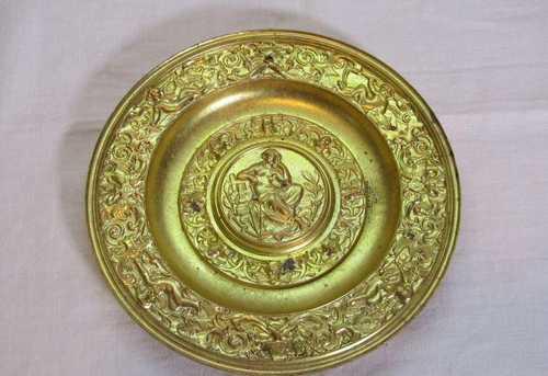 Панно старинное, тарелка сюжетная 19 век №10791